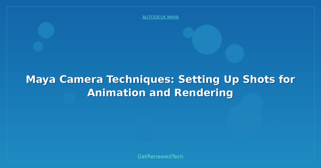 Maya Camera Techniques: Setting Up Shots for Animation and Rendering ...